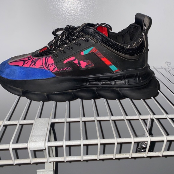 Versace | Shoes | Versace Chain Reactions Black And Red | Poshmark